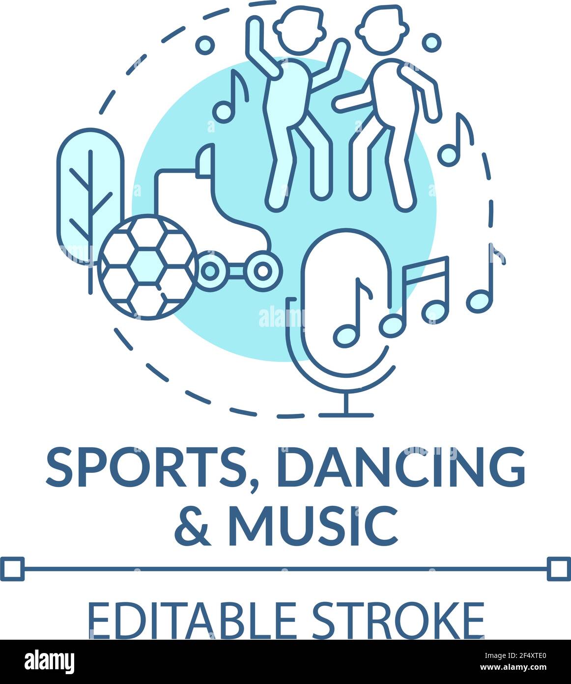 Sports, dancing and music blue concept icon Stock Vector Image & Art ...