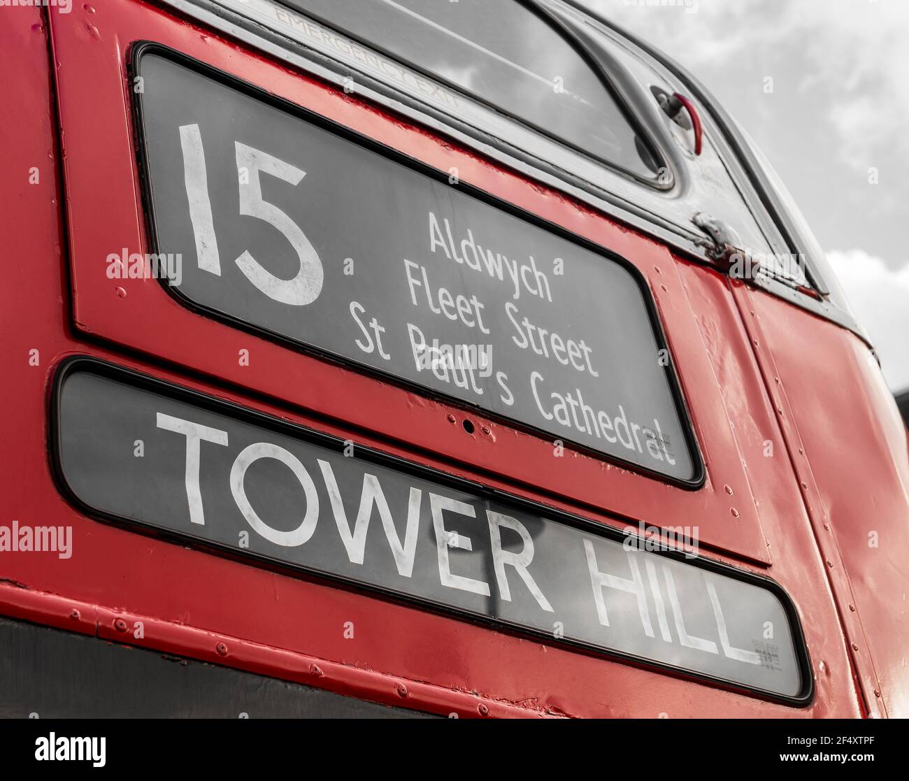Display of famous double decker bus, symbol of London, England, United ...