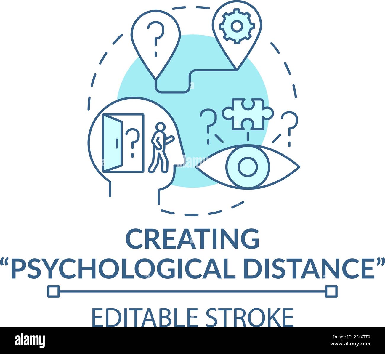 Creating psychological distance blue concept icon Stock Vector Image ...