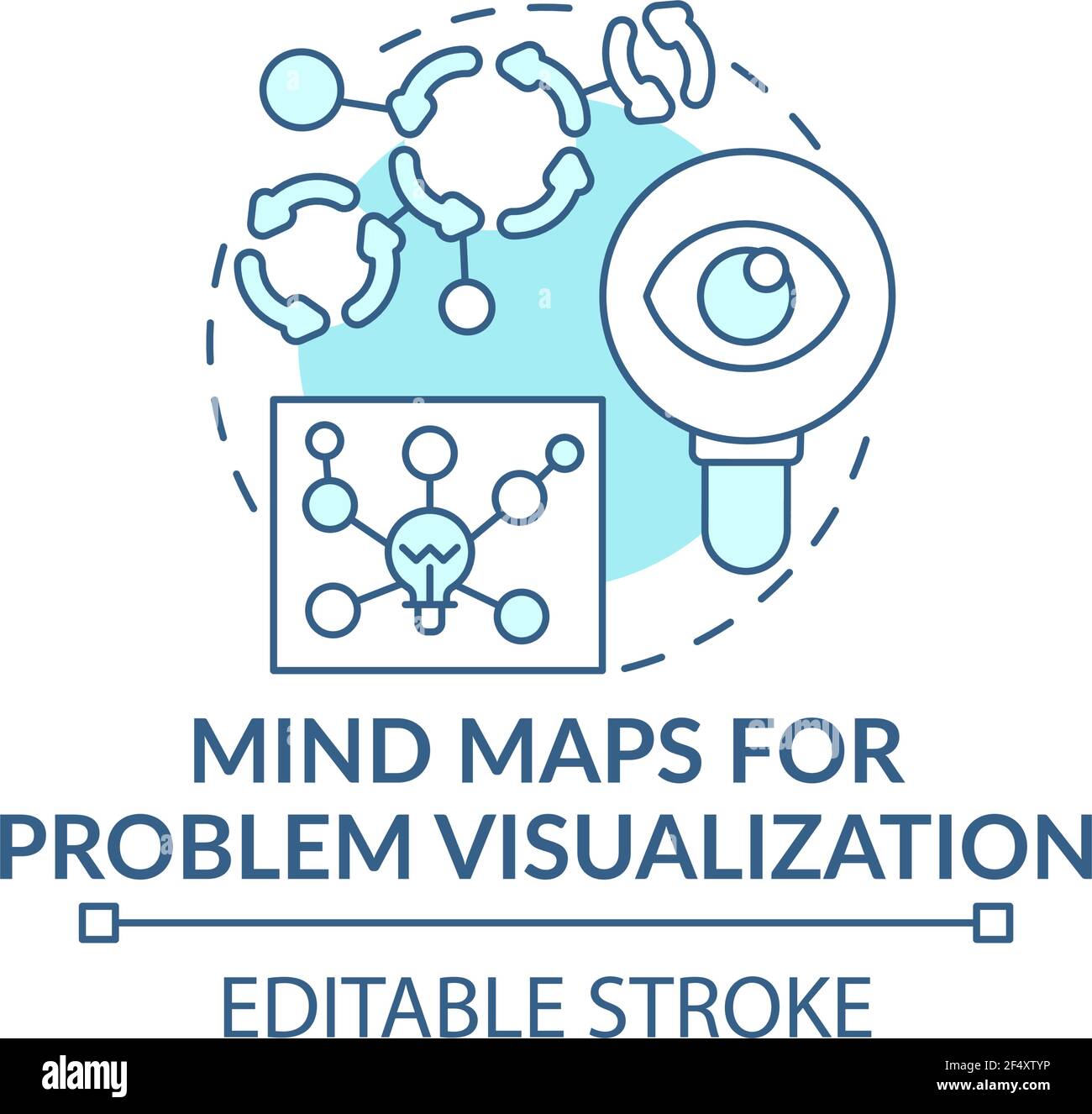 Mind maps for problem visualization blue concept icon Stock Vector ...