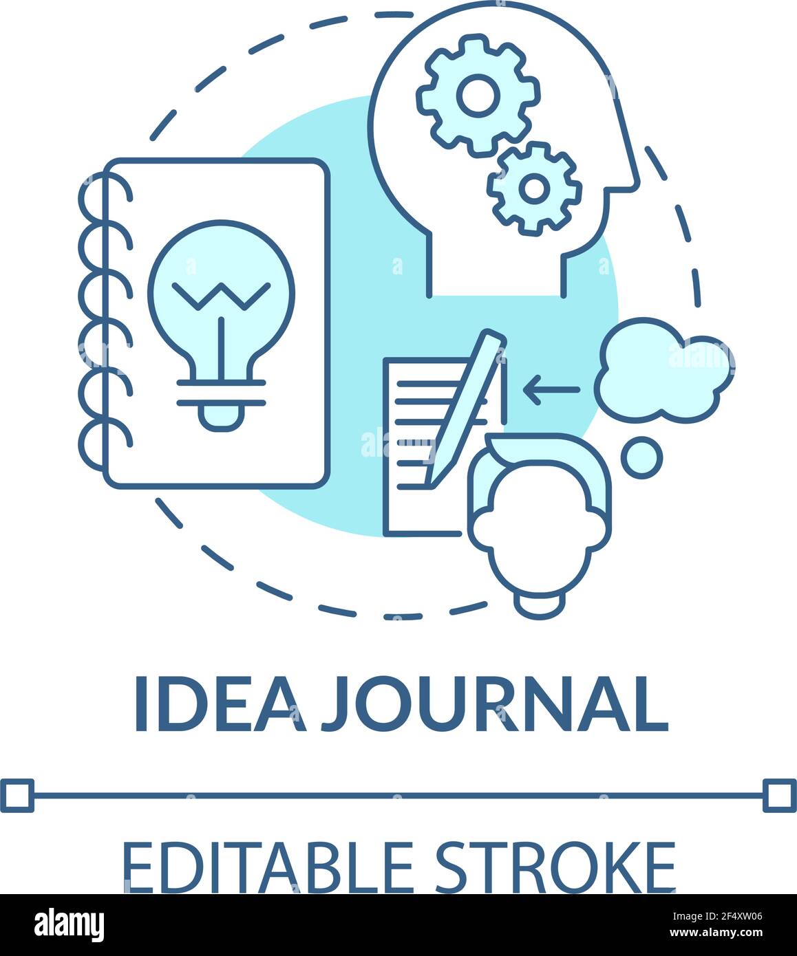 Idea journal blue concept icon Stock Vector Image & Art - Alamy