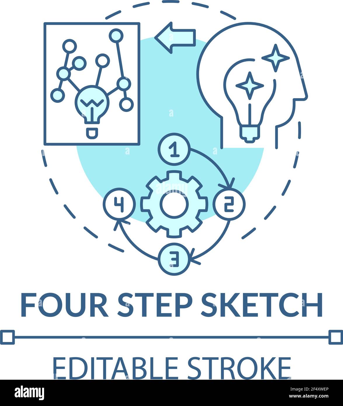Four step sketch blue concept icon Stock Vector Image & Art - Alamy