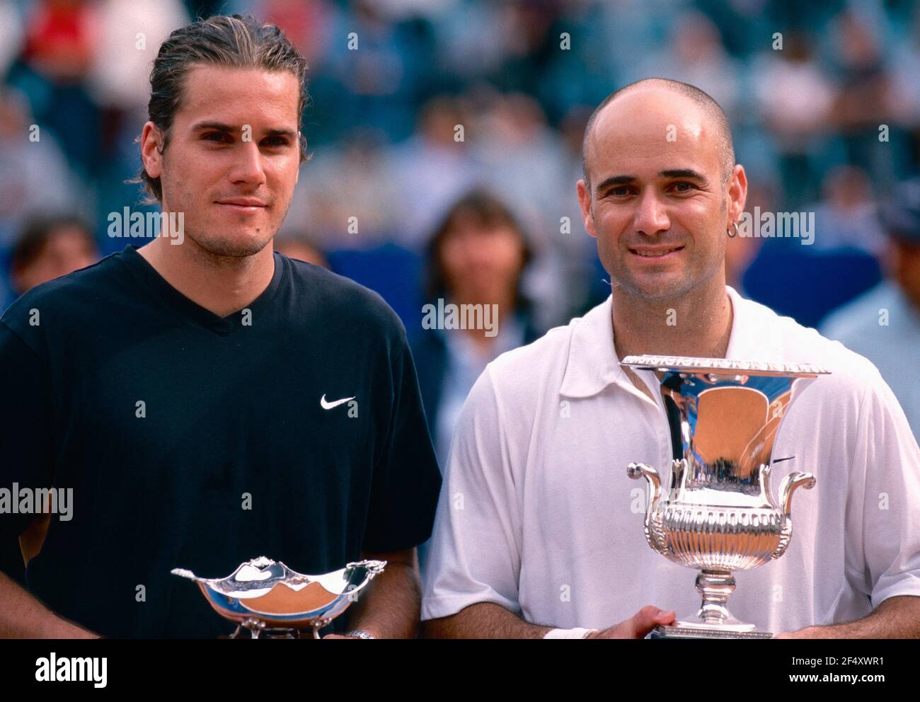 American tennis players Andre Agassi and German Tommy Haas, Masters ...