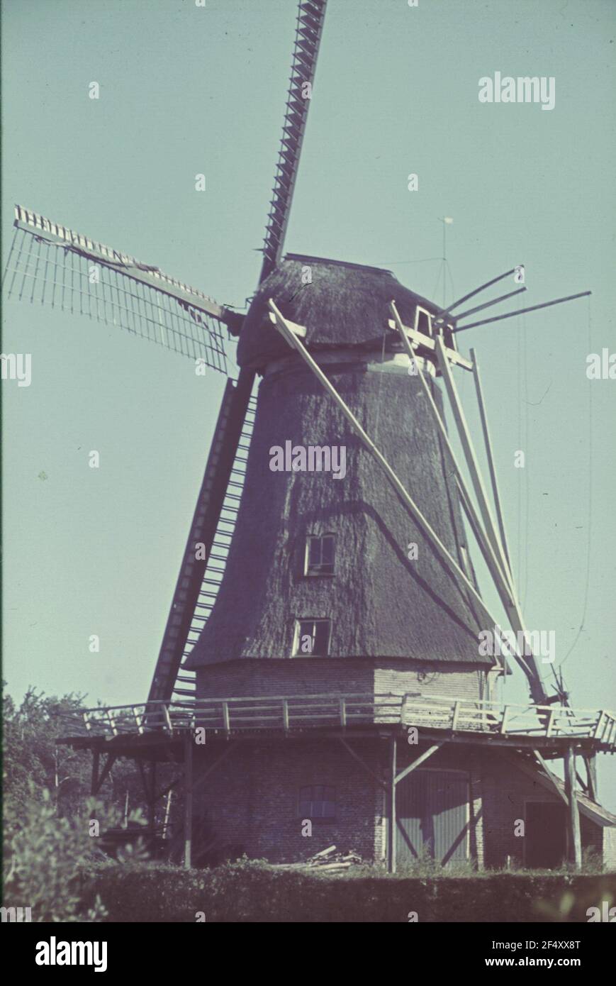 Second World War. Netherlands under German crew. Dutch windmill in ...