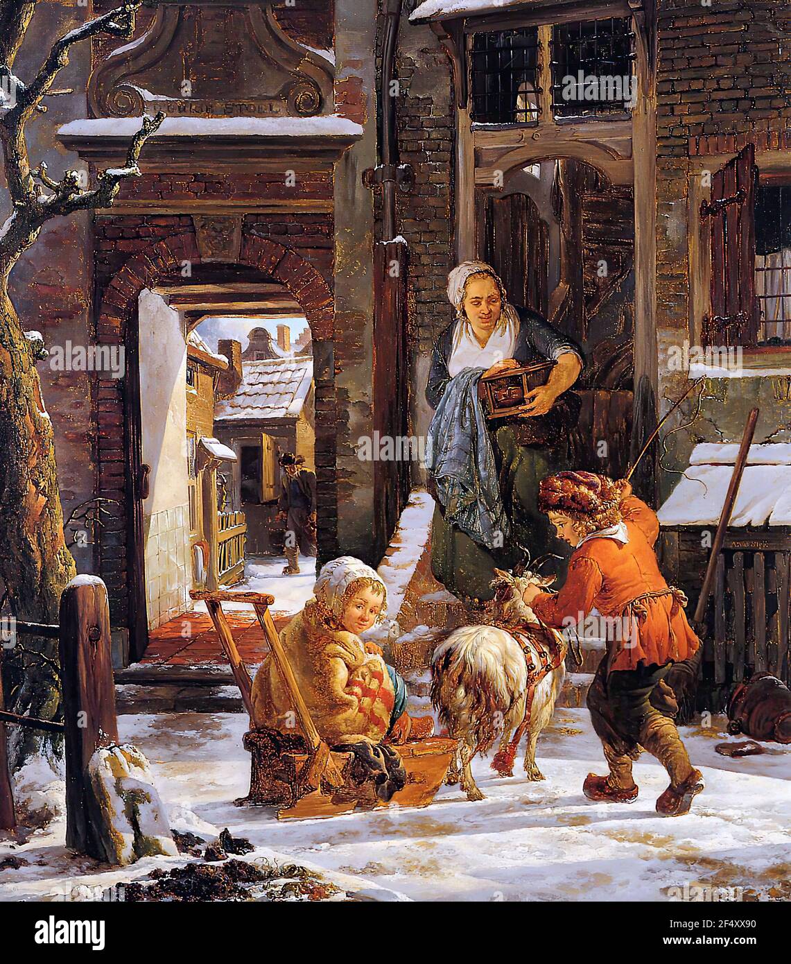 Jacob van Strij - Winter City View with Children Stock Photo - Alamy