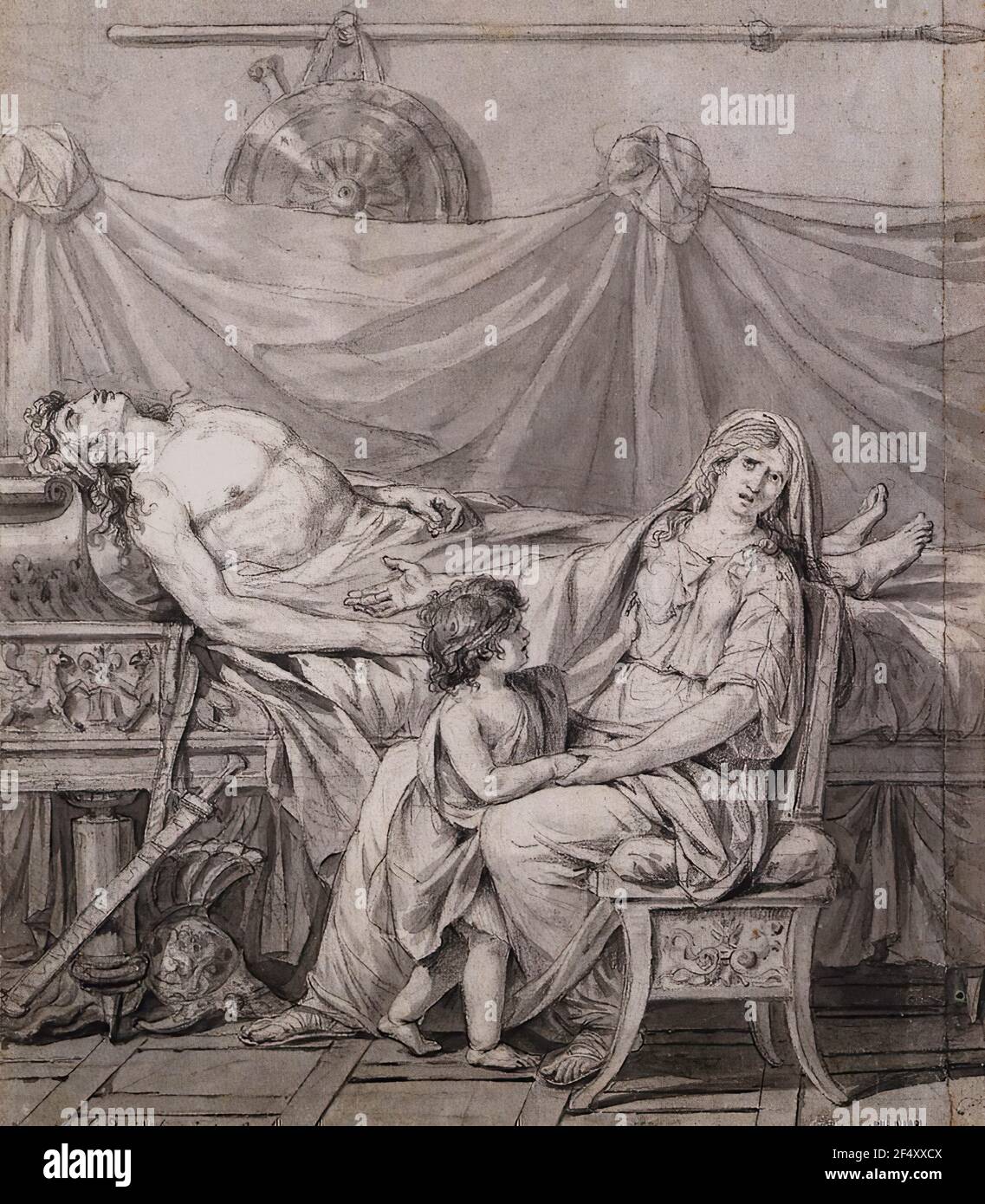 Jacques-Louis David - Grief Andromache 1782 Stock Photo - Alamy