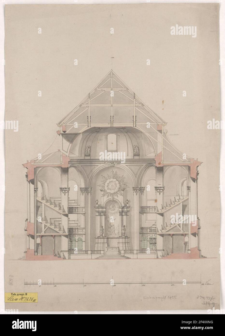 Zittau, Johanniskirche, Design, Cross section Stock Photo - Alamy