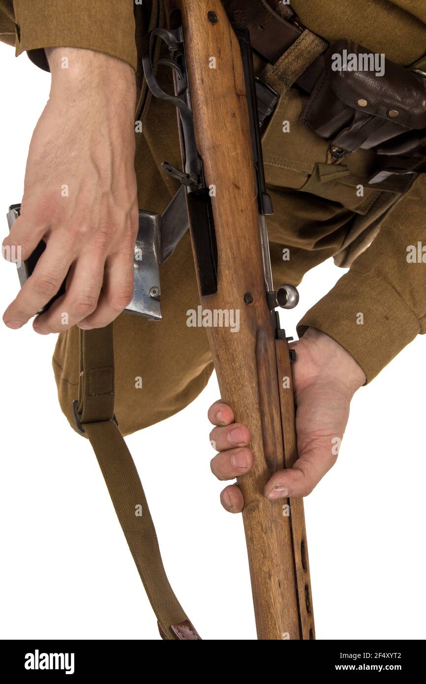 Details of uniforms and weapons in the hands of ordinary soldiers of ...