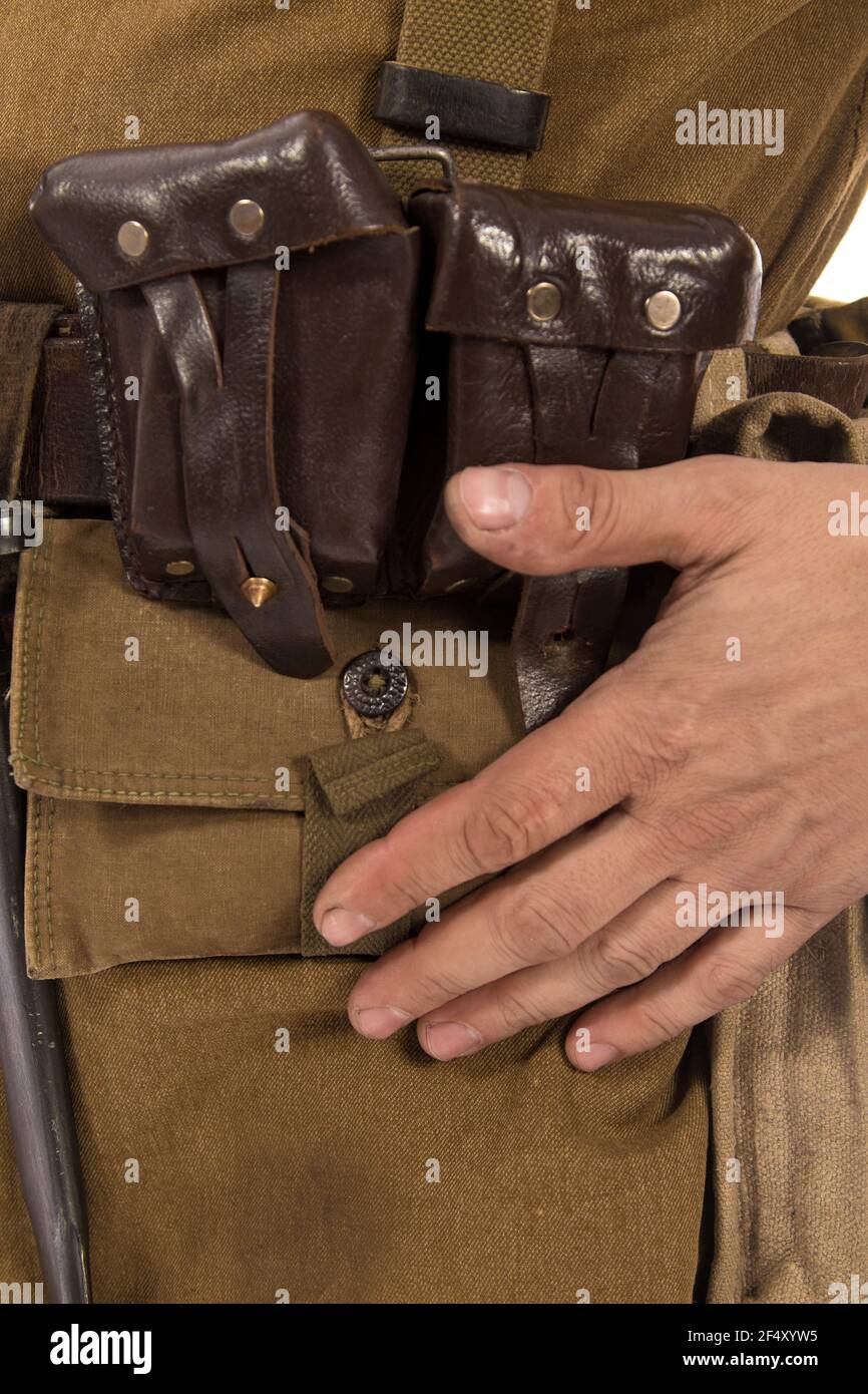 Details of uniforms and weapons in the hands of ordinary soldiers of ...