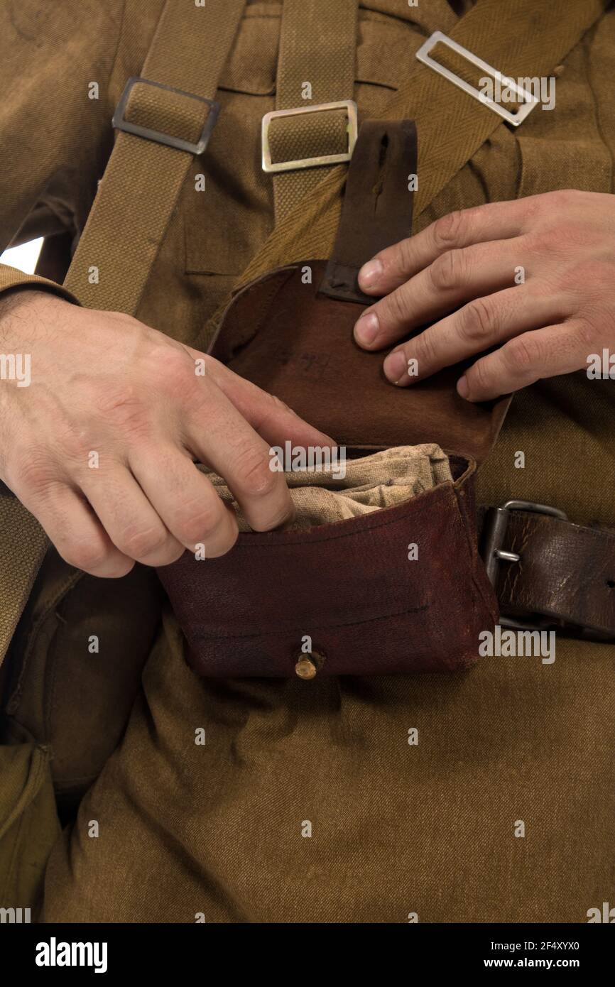 Details of uniforms and weapons in the hands of ordinary soldiers of ...