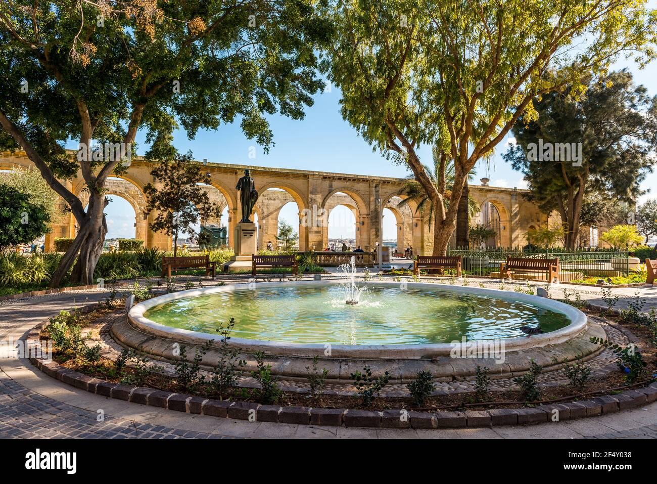 Upper Barrakka Gardens, in Valletta, on the island of Malta Stock Photo ...
