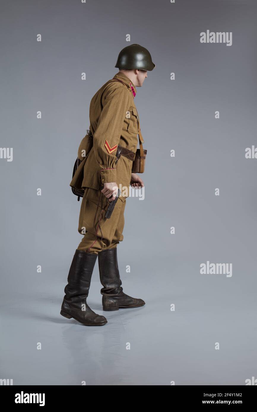 male actor in the form of an officer of the Red Army major during the ...
