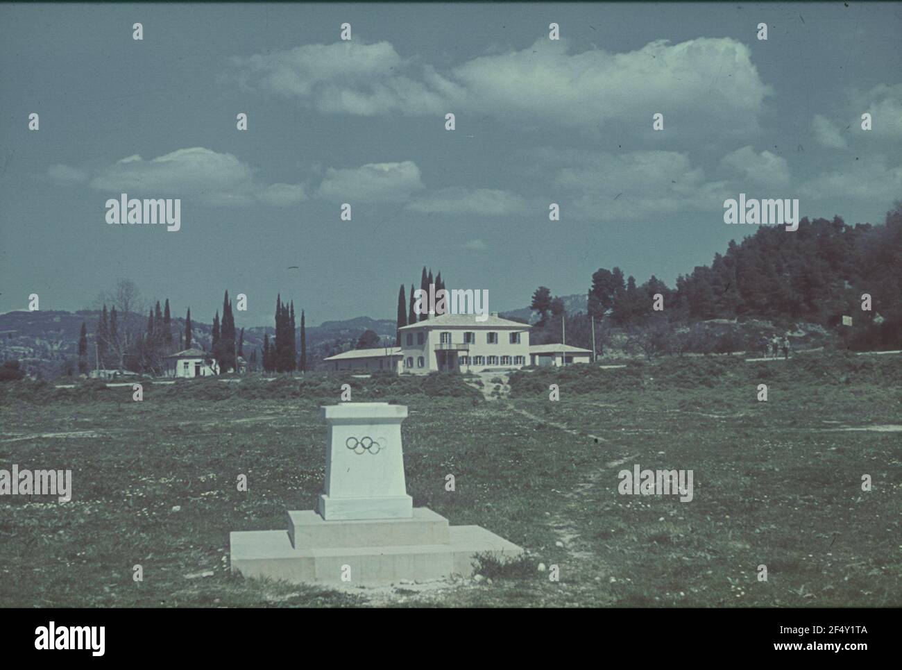 Travel photos Greece. Landscape with memorial stone? to the Olympics ...