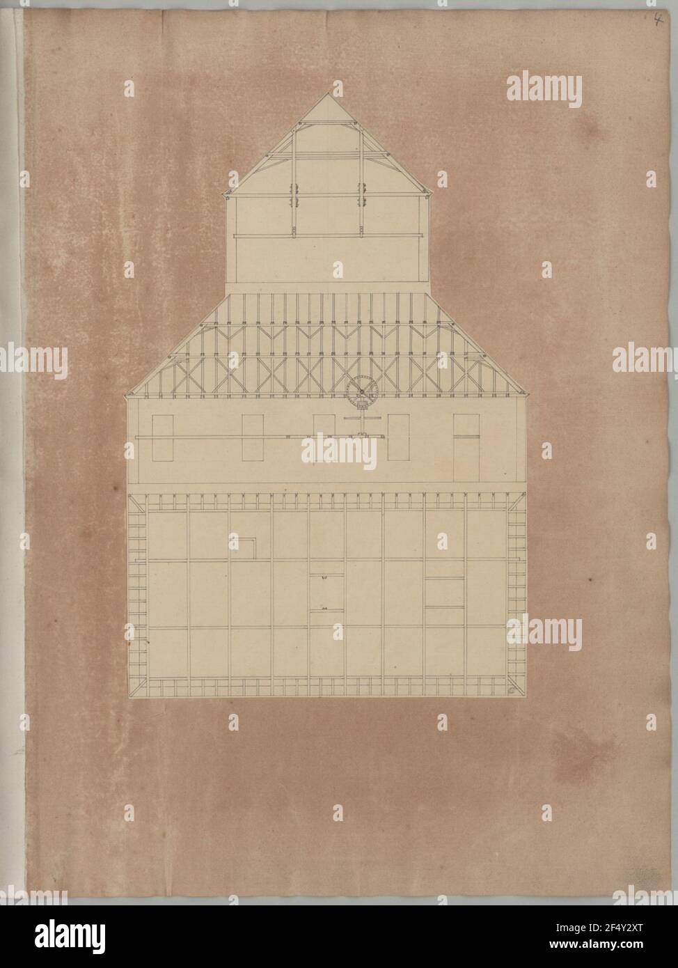 Building, cross section and floor plan Stock Photo - Alamy