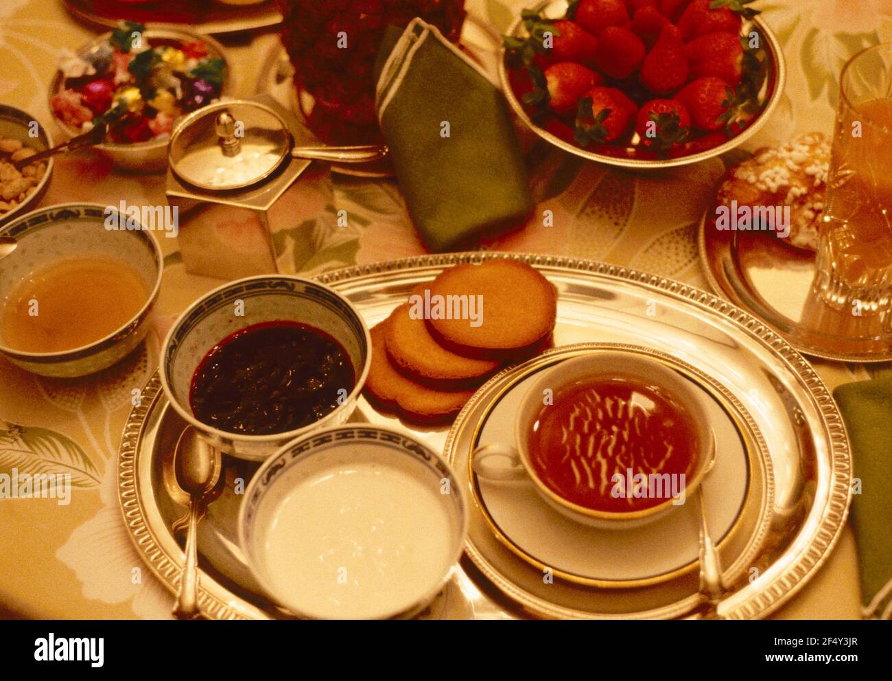 Healthy breakfast for sporty people, 1990s Stock Photo - Alamy