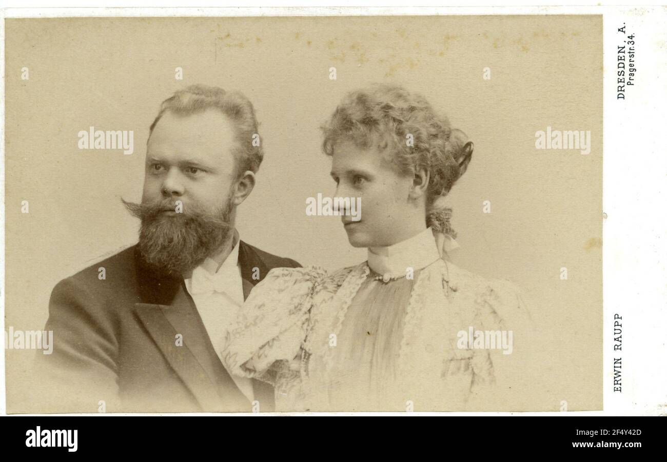 Portrait of a couple taken in the photo studio of the hoped ...
