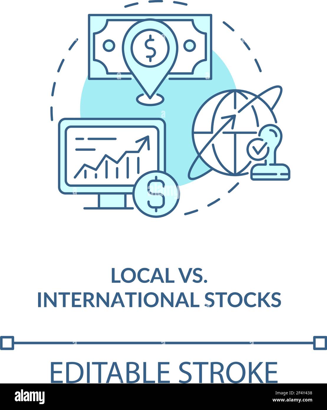 Local vs. international stocks concept icon Stock Vector Image & Art ...