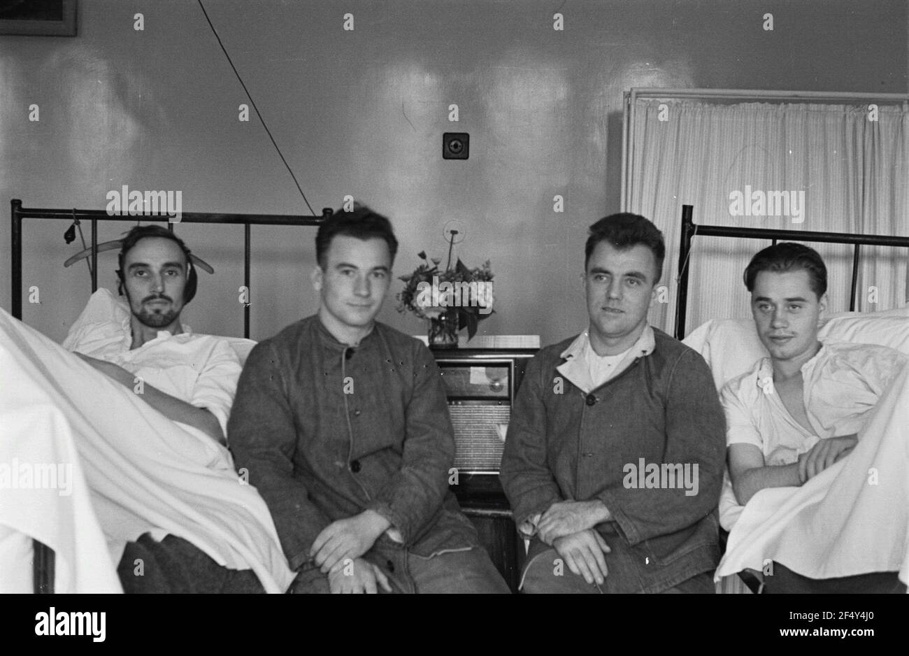 Second World War. Lazarett (probably in Holland). Wounded relatives of ...