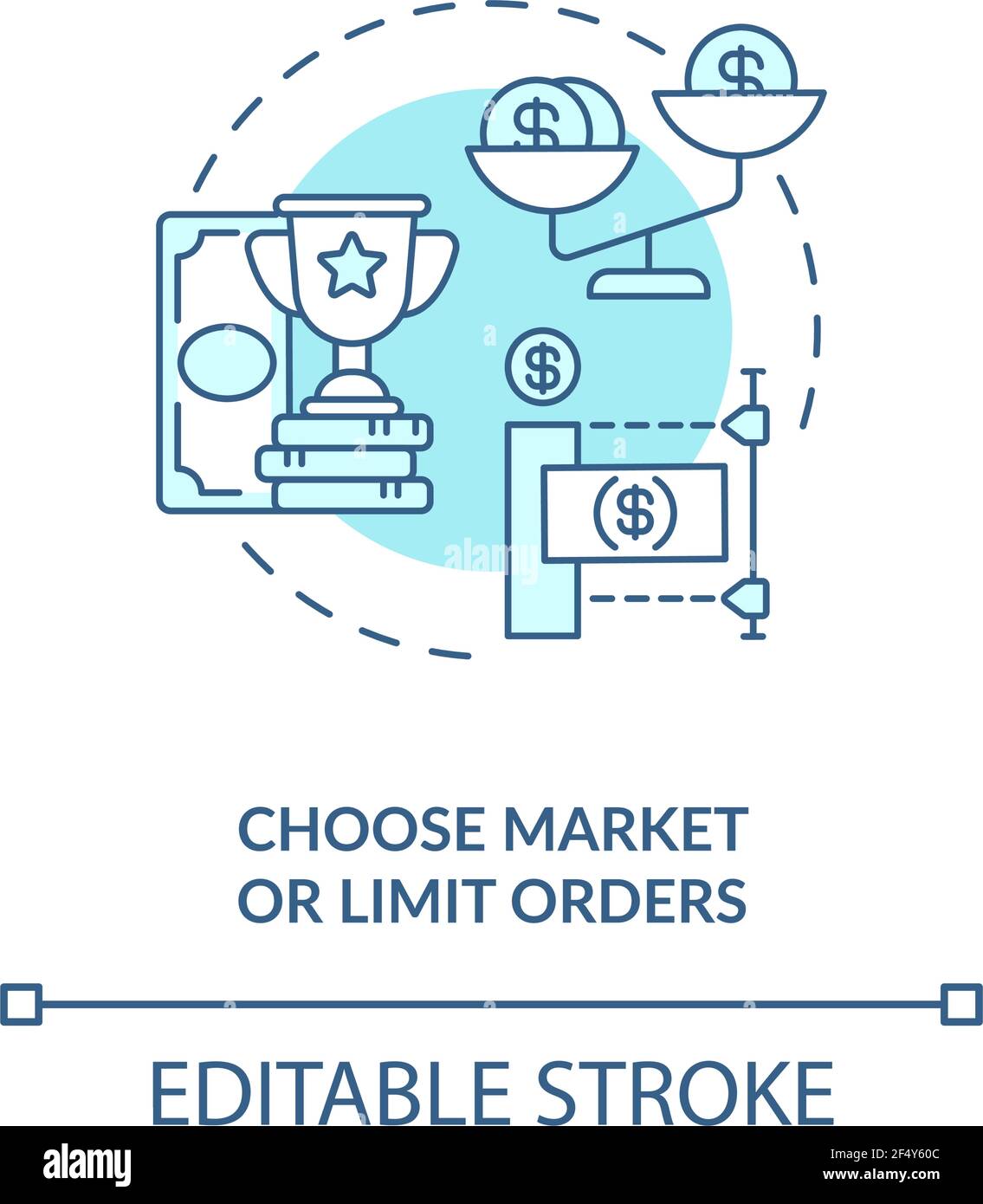 Choosing market and limit orders concept icon Stock Vector Image & Art ...