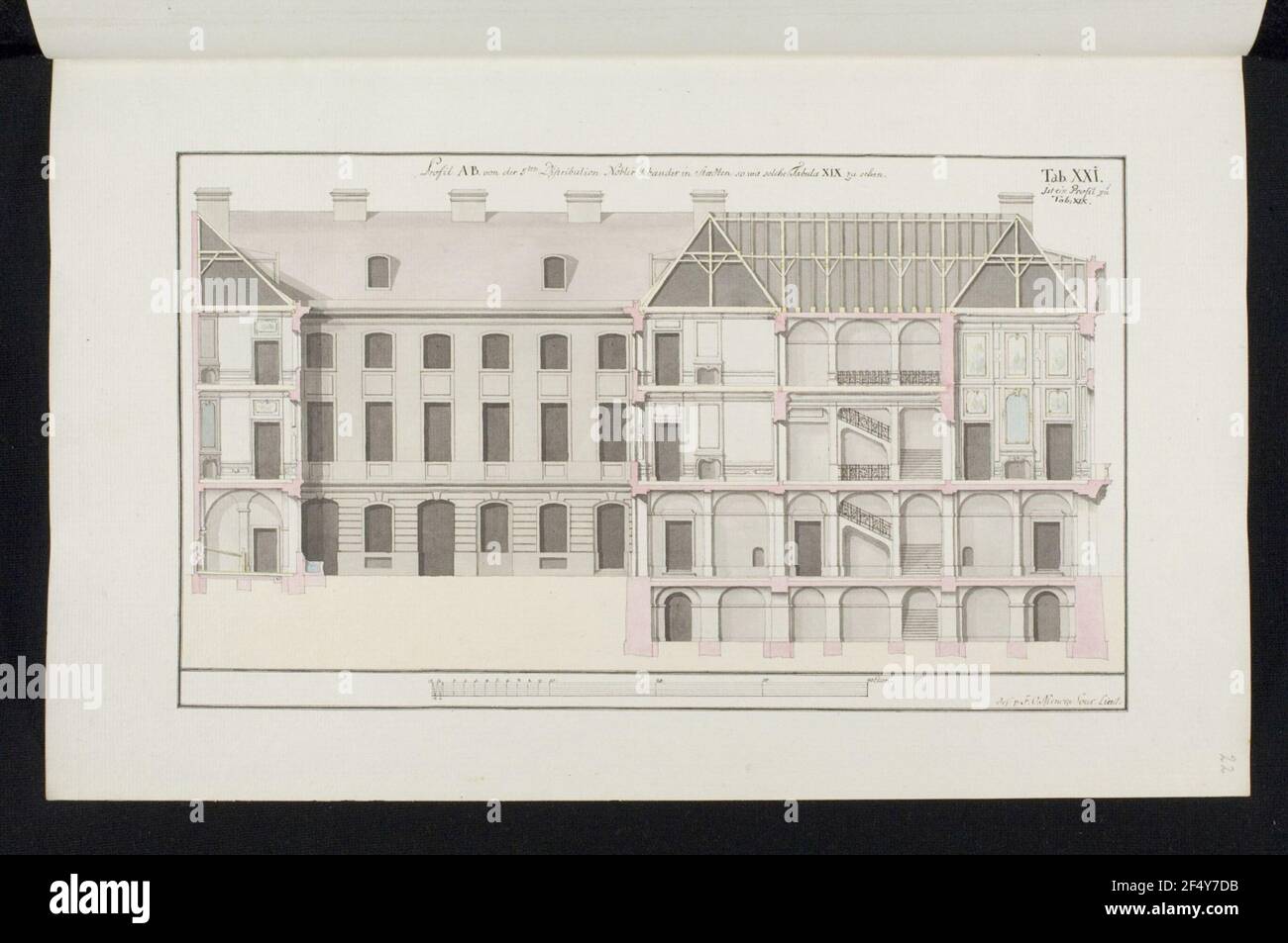 City Palace, ideal design, longitudinal section Stock Photo - Alamy