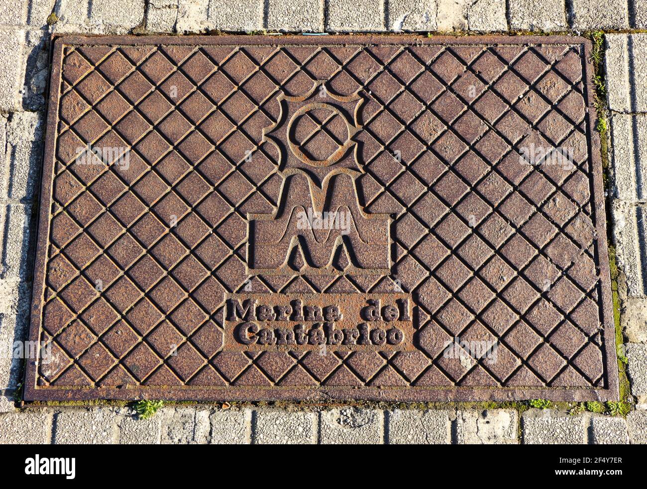 Rusted drain cover in the Cantabrian Marina Santander Cantabria Spain ...