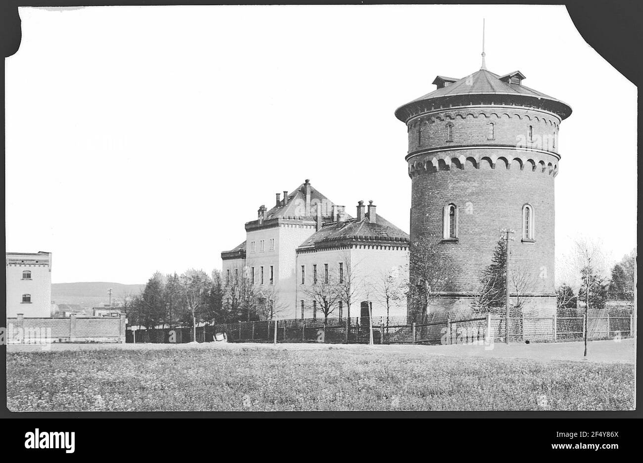 Königsbrück. Garrison Lazarett u. Water tower Stock Photo - Alamy