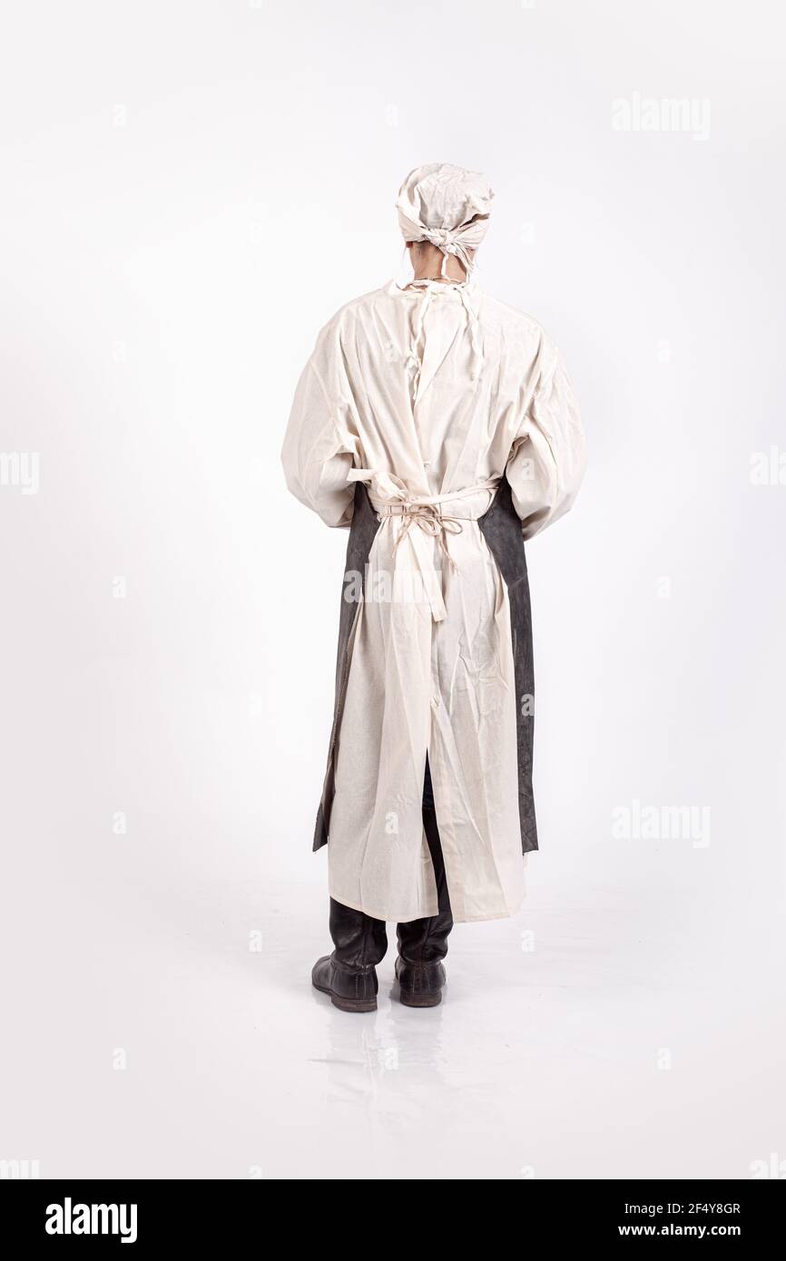 Young woman in white medical clothes, doctor or nurse of the Soviet ...