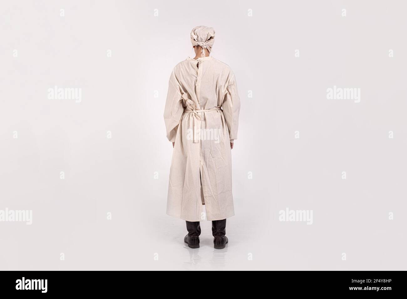 Young woman in white medical clothes, doctor or nurse of the Soviet ...