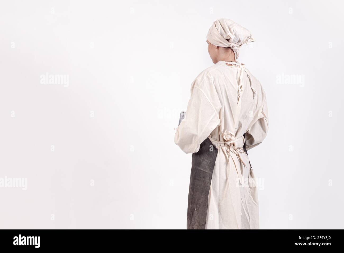 Young woman in white medical clothes, doctor or nurse of the Soviet ...