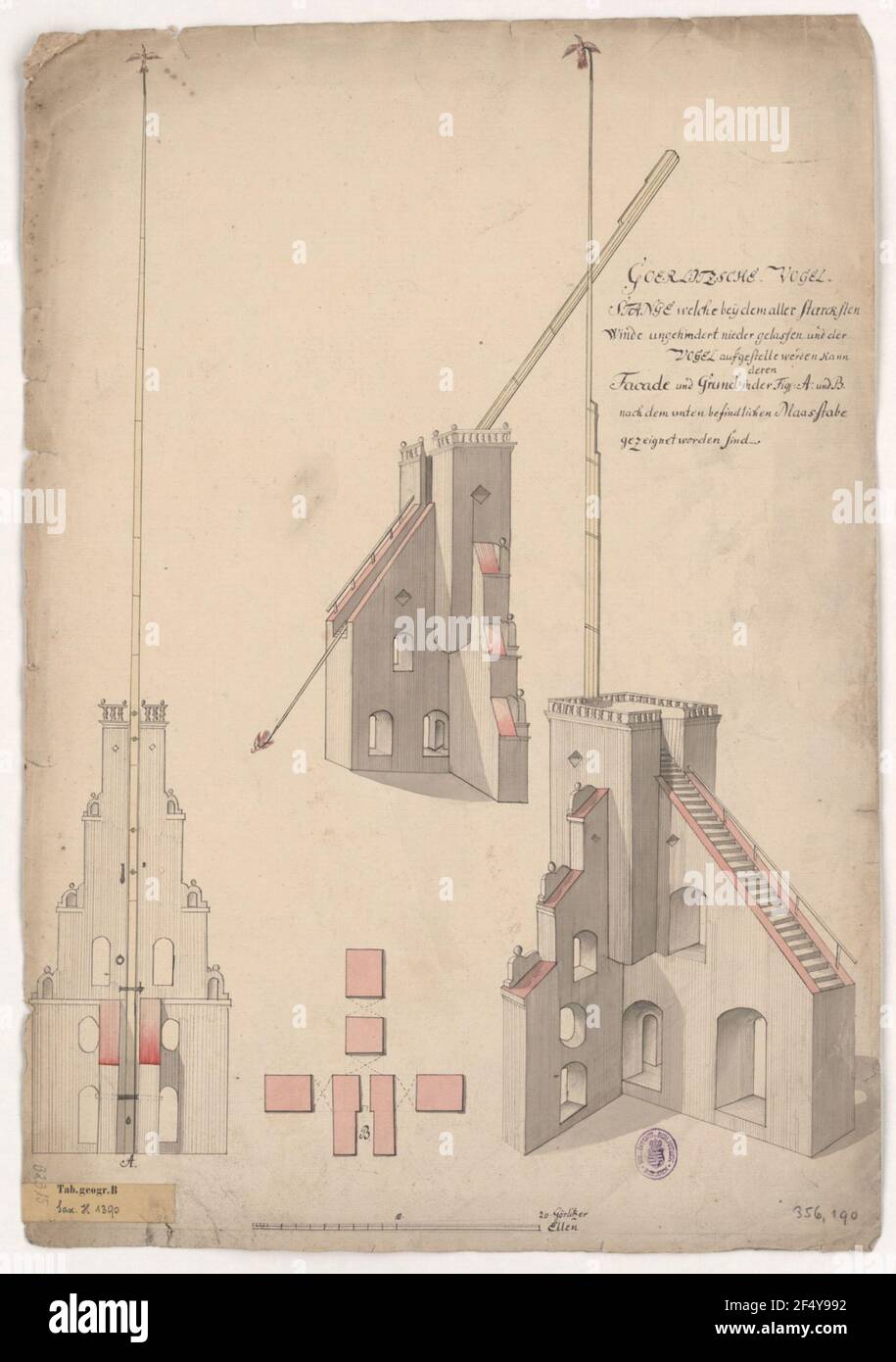 Görlitzer bird bar, design. Views and floor plan Stock Photo - Alamy