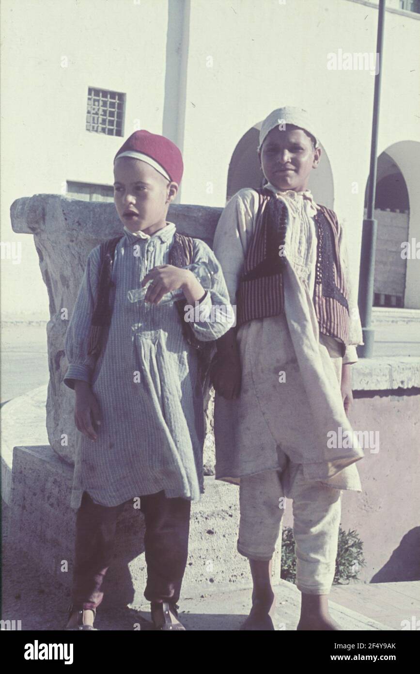 Travel photos. Libya. Tripoli. Two Jewish boys Stock Photo - Alamy