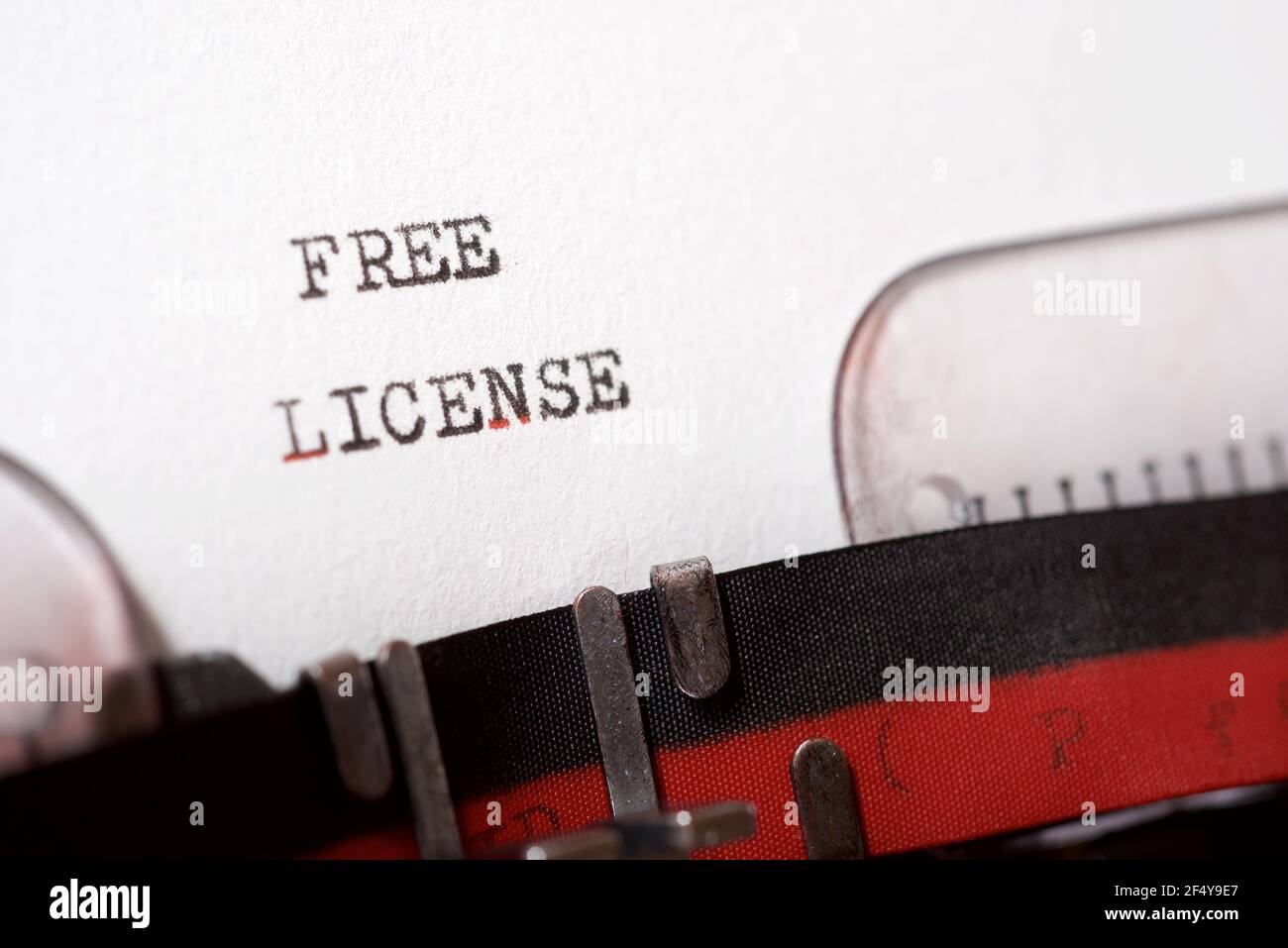 Free license phrase written with a typewriter Stock Photo - Alamy