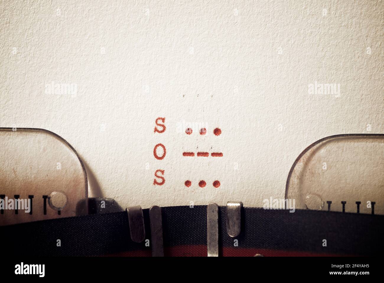 Sos written with a typewriter Stock Photo - Alamy