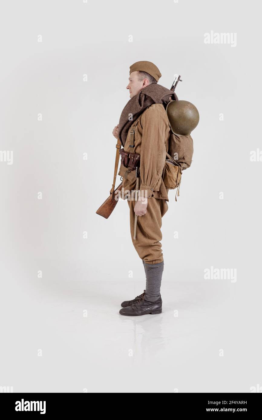 Soviet soldier red star helmet rifle hi-res stock photography and ...