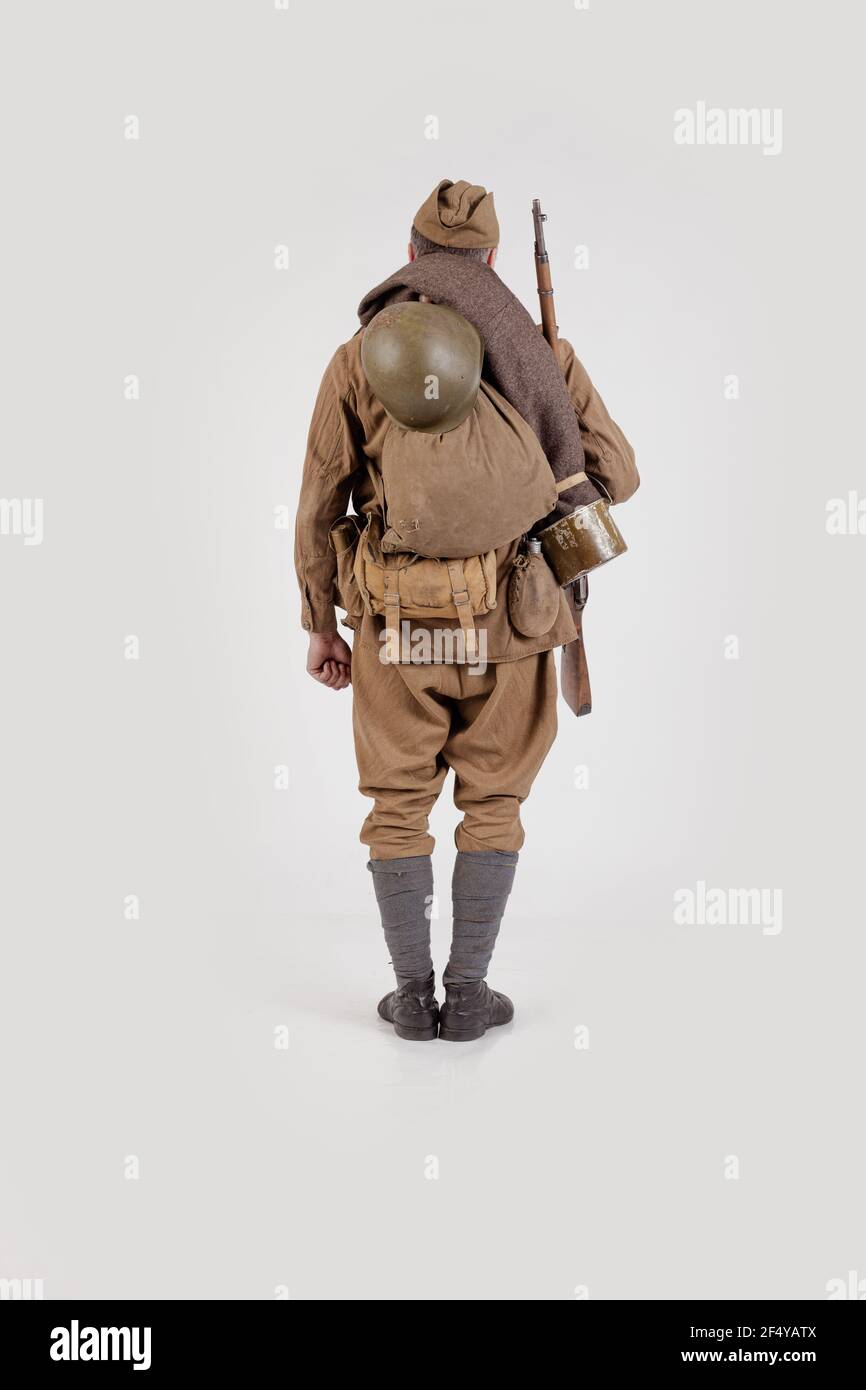 Soviet soldier red star helmet rifle hi-res stock photography and ...
