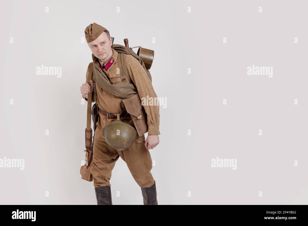 Soviet soldier red star helmet rifle hi-res stock photography and ...