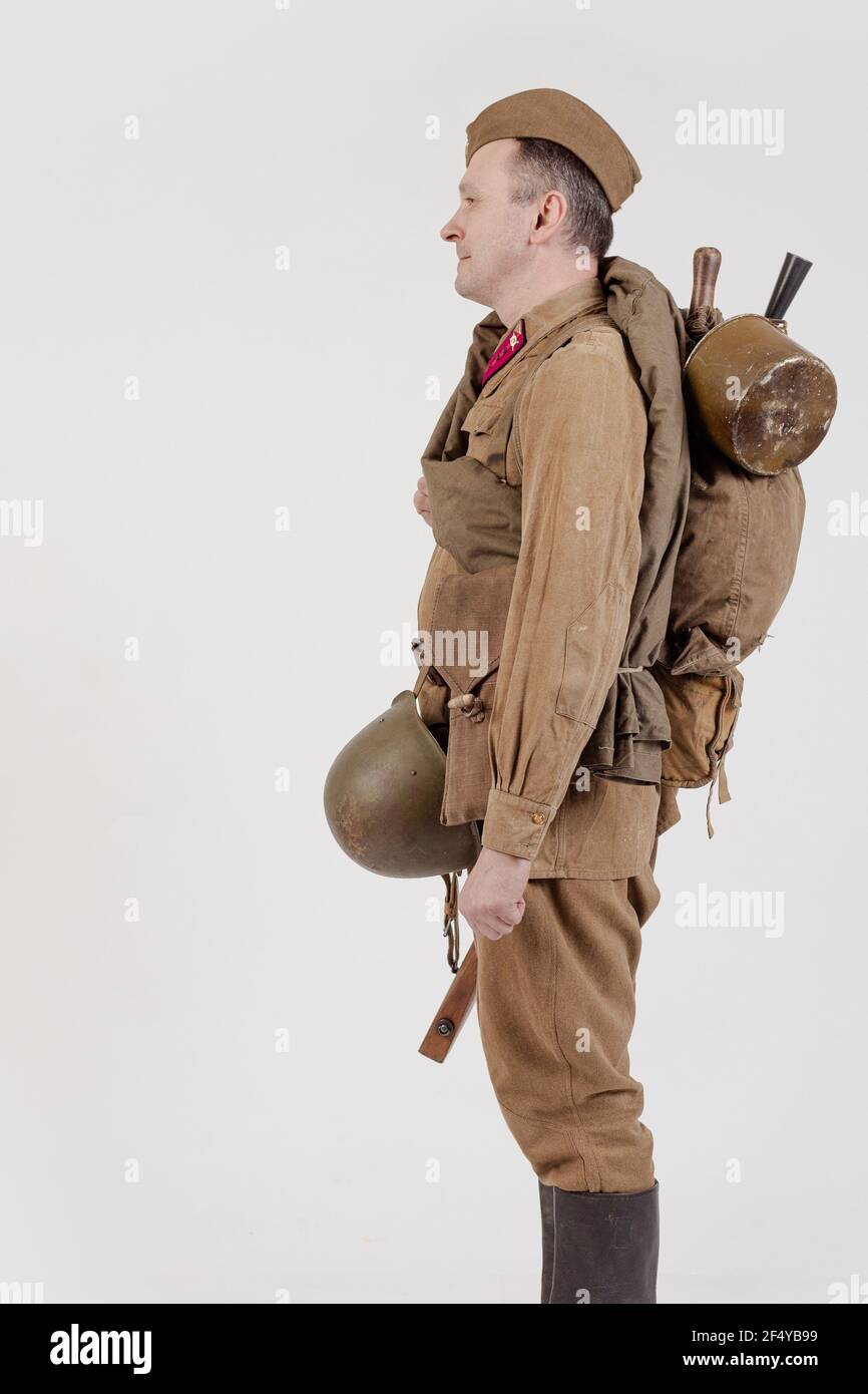 Soviet soldier red star helmet rifle hi-res stock photography and ...