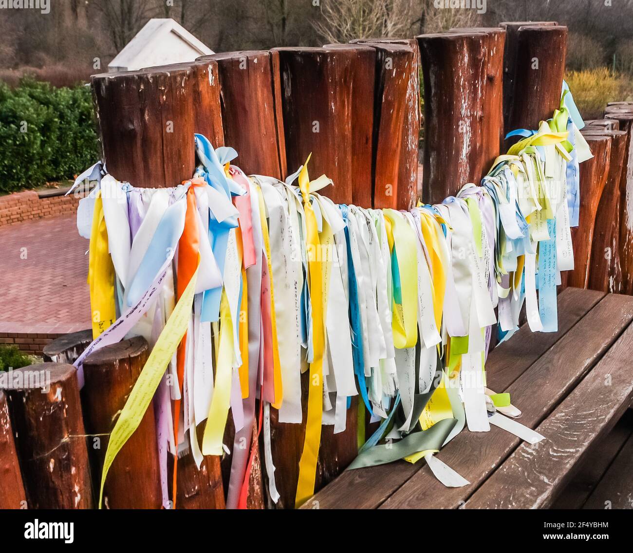 The Flavius wish ribbons of the Virgen Mary and young Flavius, future ...