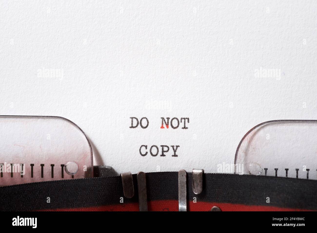 Do not copy phrase written with a typewriter Stock Photo - Alamy