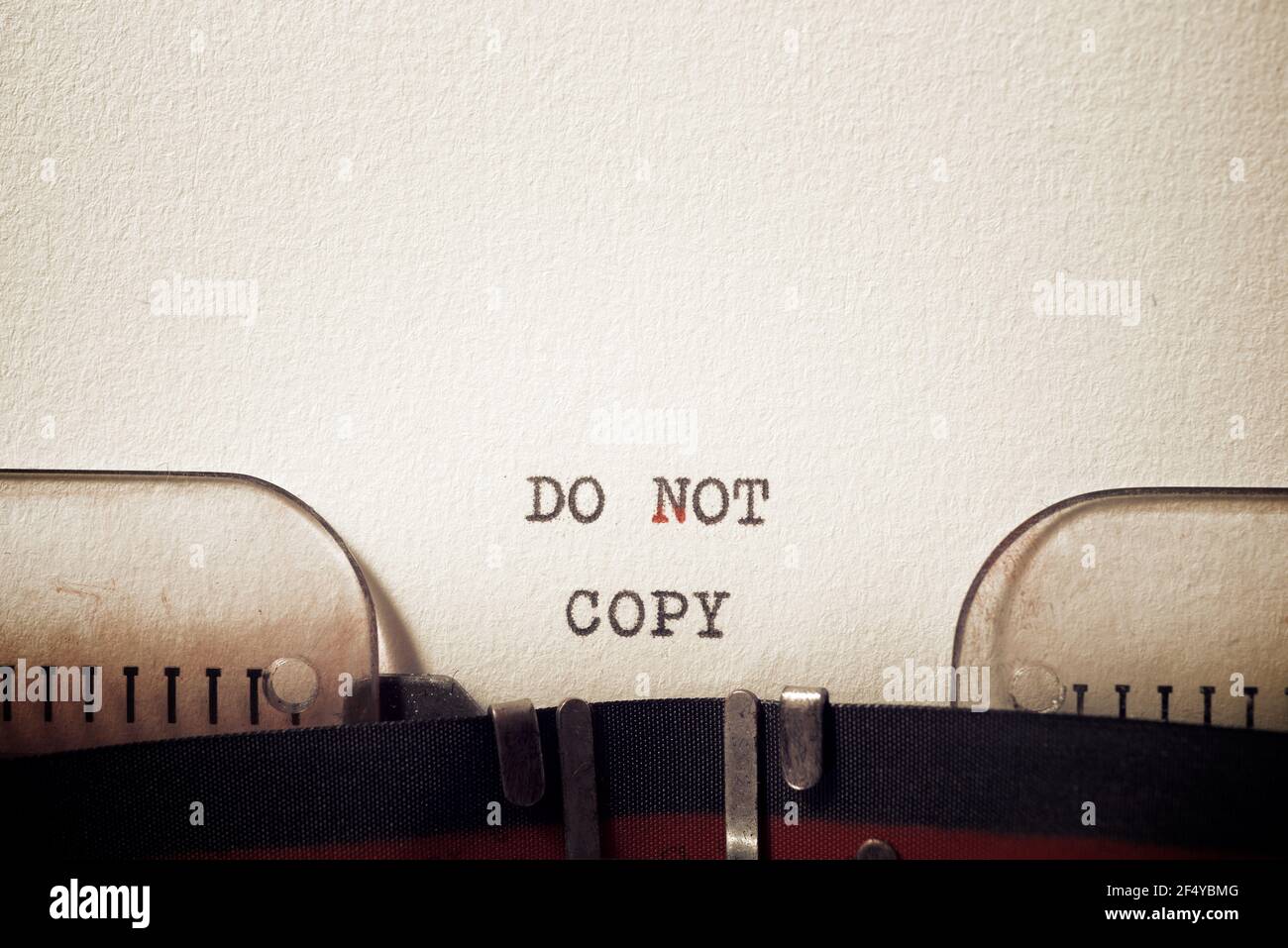 Do not copy phrase written with a typewriter Stock Photo - Alamy