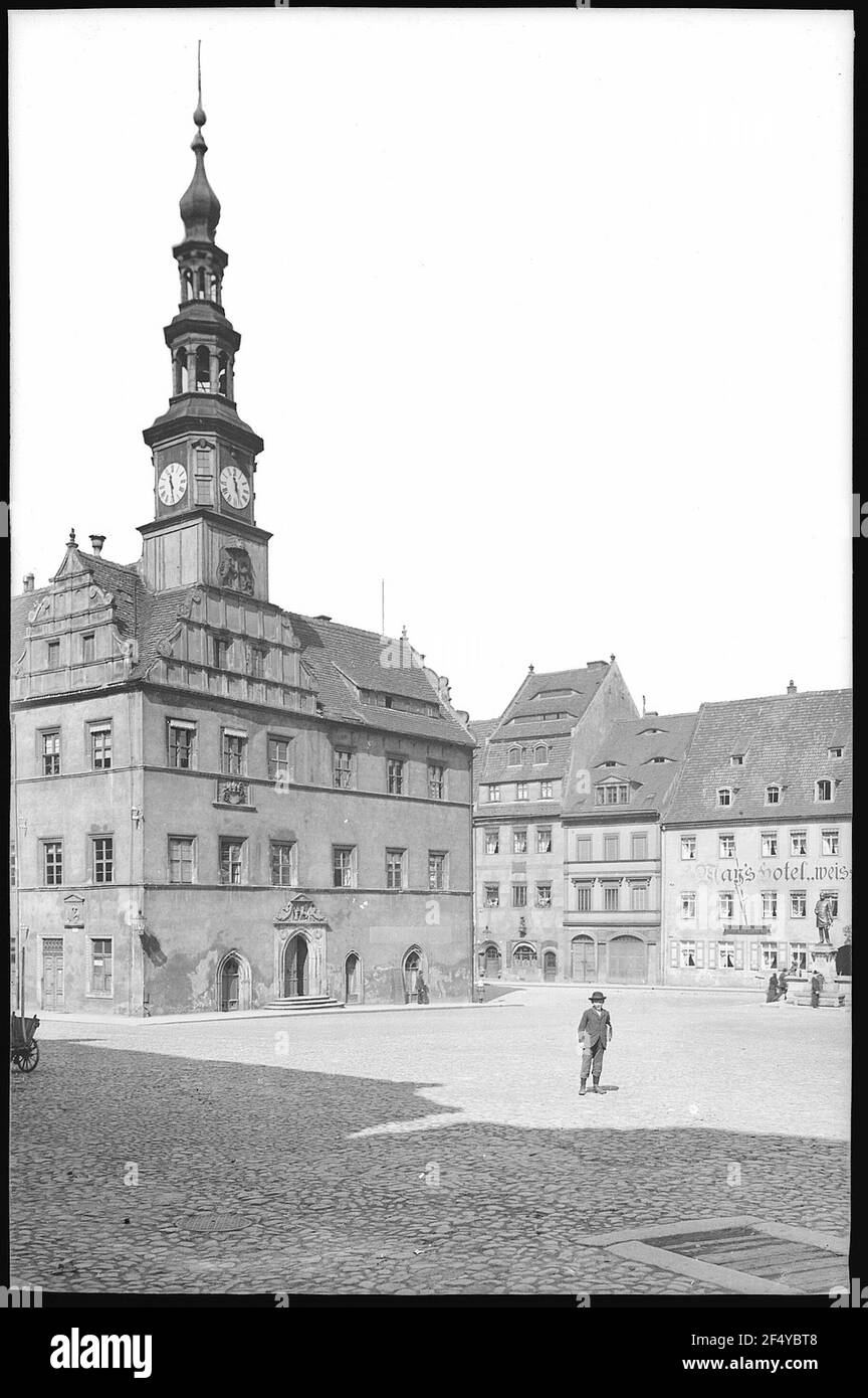 Pirna. Market with town hall Stock Photo - Alamy