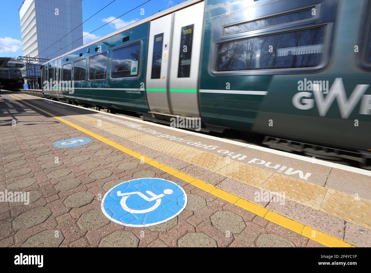 Disabled access on platform for train and tube travel in west London ...