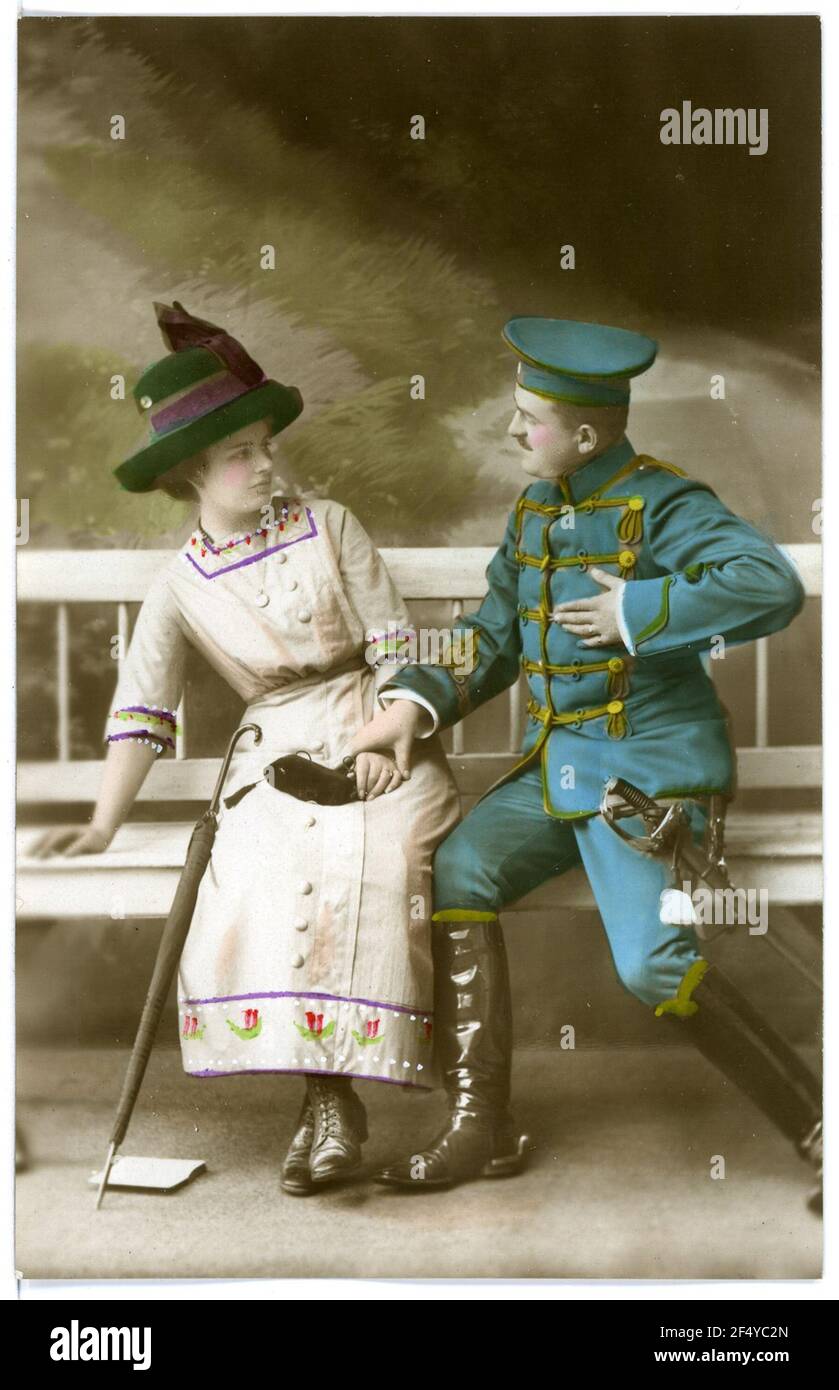 Hussars in the garden of the shooter Meissen. Hussars in the garden of ...