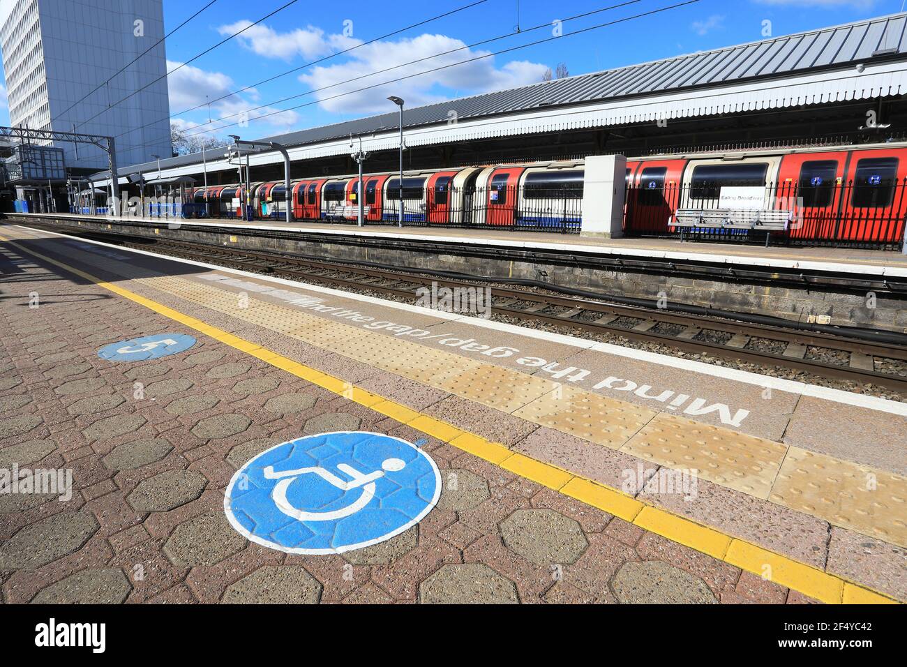 Disabled access on platform for train and tube travel in west London ...