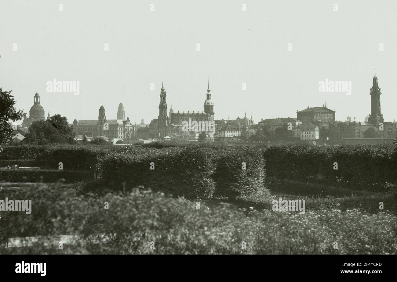 Dresden, view from the garden of the Japanese Palais to the southeast ...