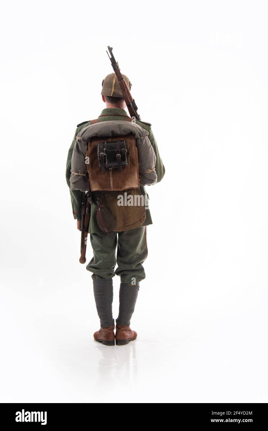 Actor in the form of a German infantryman from the times of the First ...