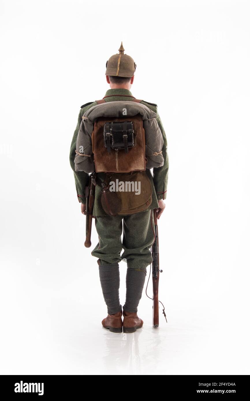 Actor in the form of a German infantryman from the times of the First ...
