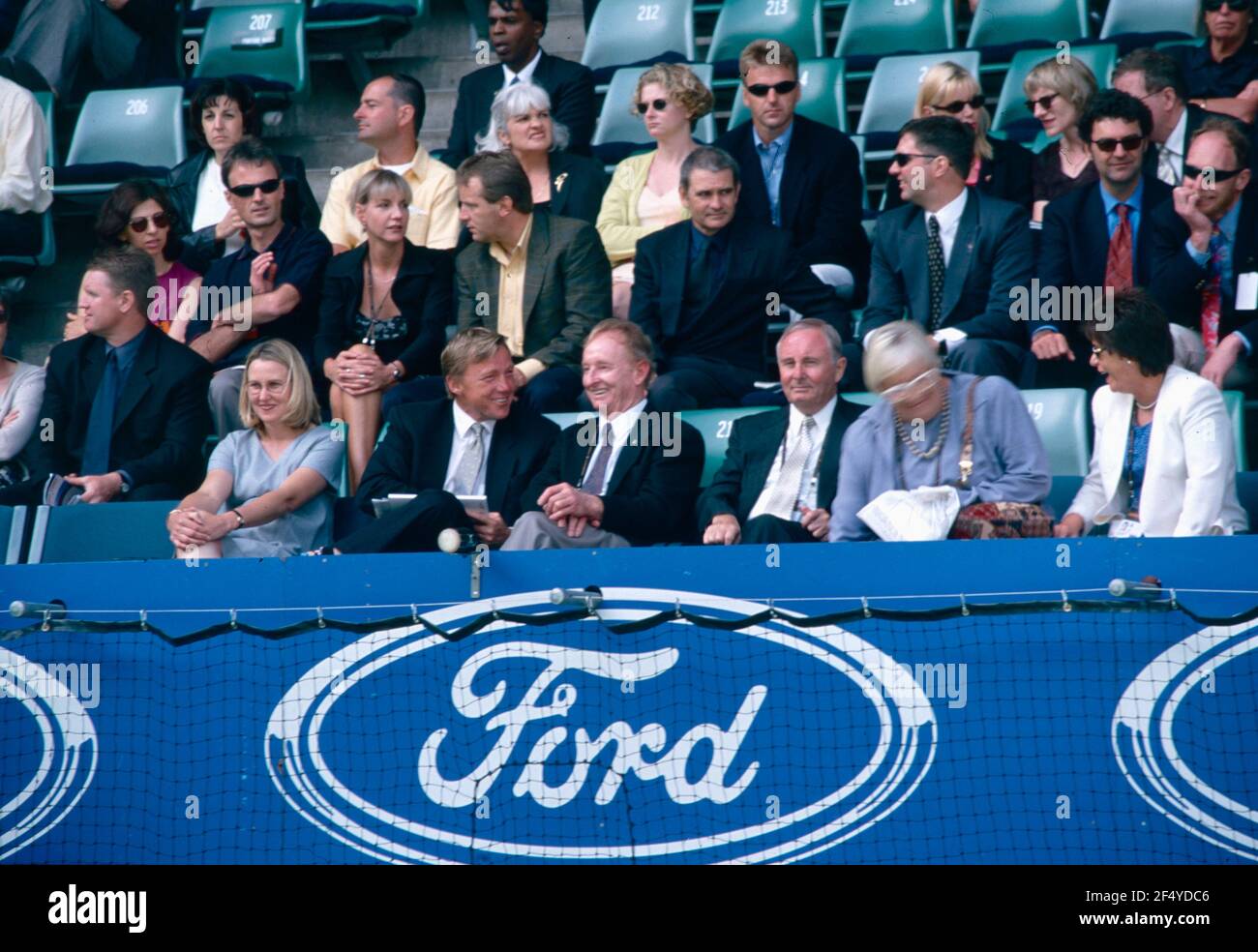 Australian former tennis player Rod Lever on the grandstand, Australian ...
