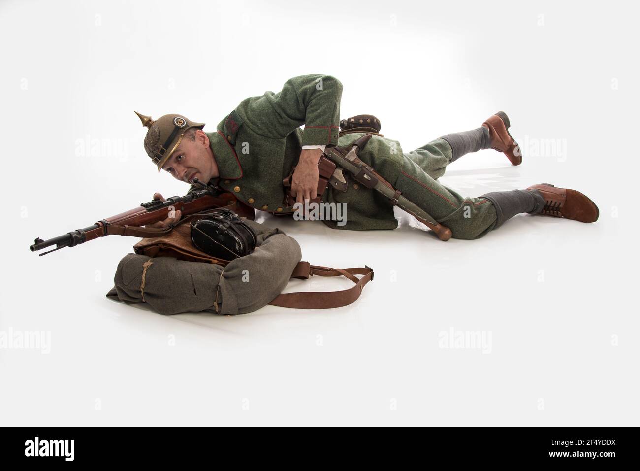 Actor in the form of a German infantryman from the times of the First ...
