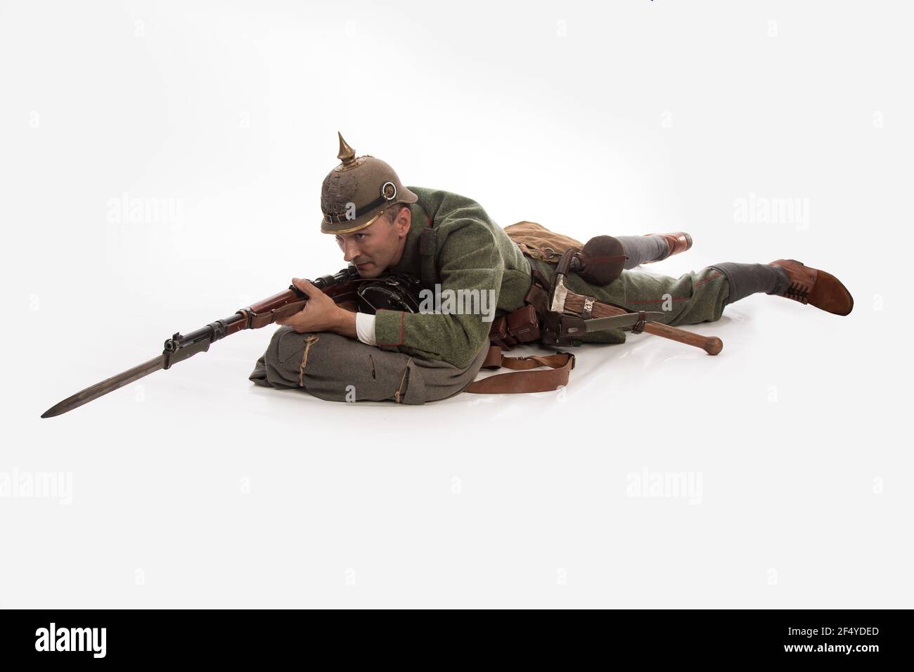 Actor in the form of a German infantryman from the times of the First ...